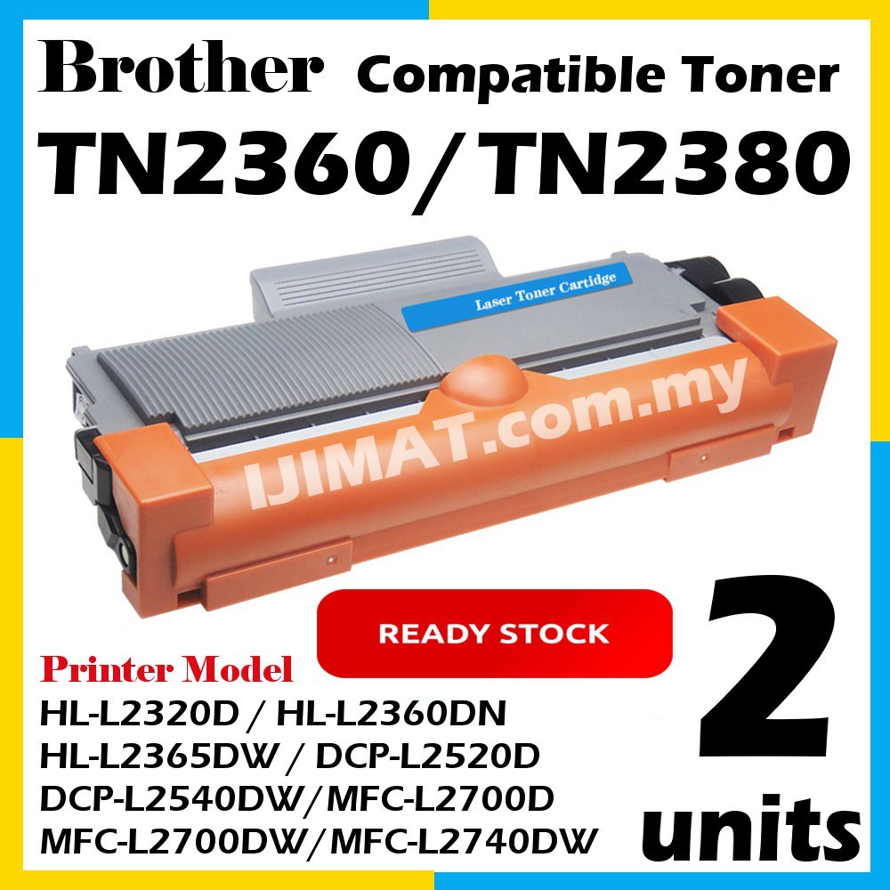 2x TN-2380 TN2380 TN-2360 TN2360 HL L2320D HL L2360DN HL L2365DW DCP ...