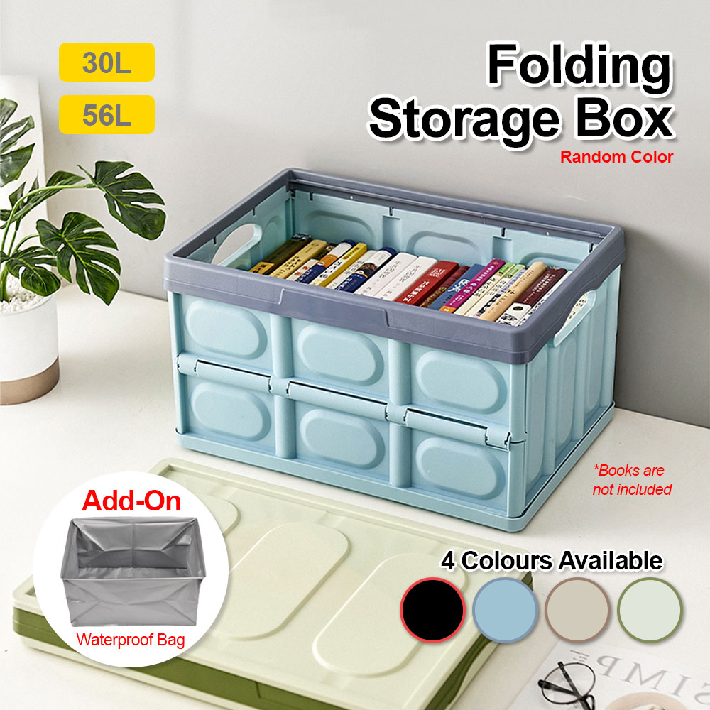 Multipurpose 30L 56L Folding Storage Box Portable Container Foldable Outdoor Car Vehicle Plastic ...