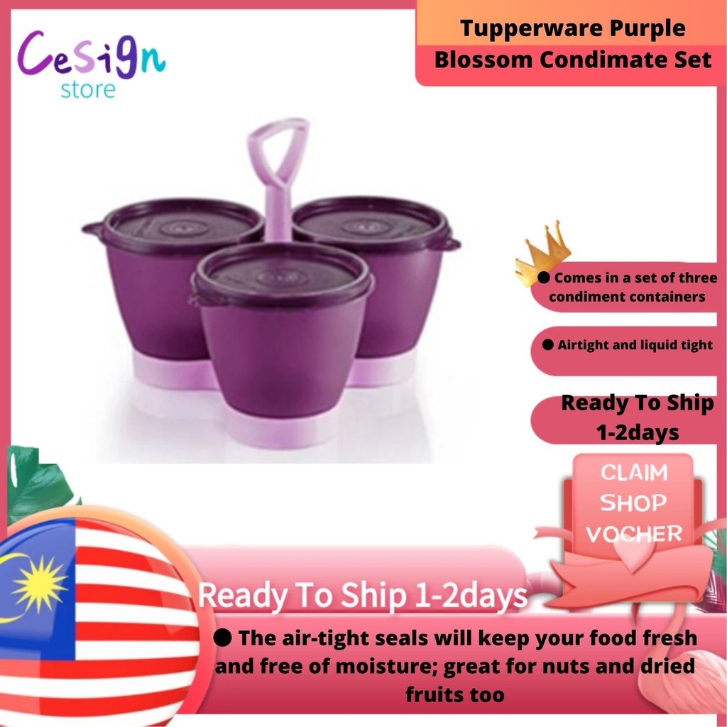 🔥Raya Sale🔥 Tupperware Purple Blossom Condimate Set (11157499) Bekas ...
