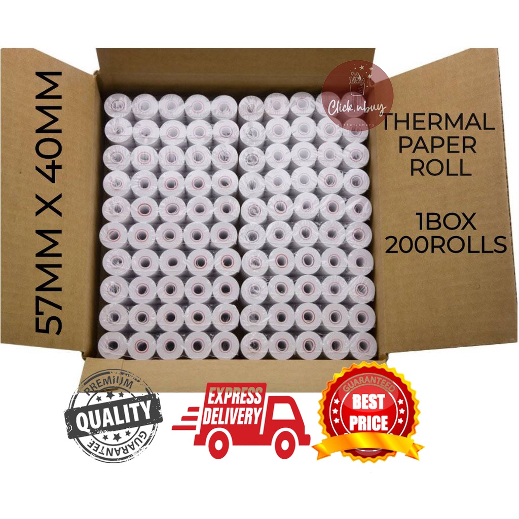 [MURAH ️MURAH ️MURAH ️] CORELESS THERMAL PAPER ROLL +-57MMx40MM ...