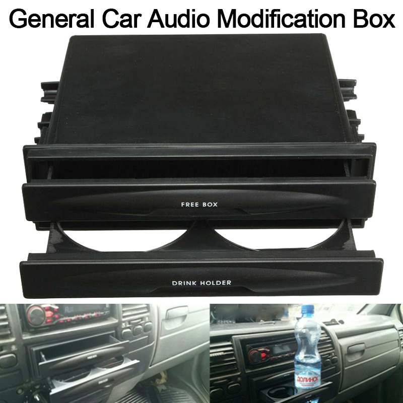Universal Car Dash Trim Double Din Radio Pocket Kit Drink Cup Holder ...