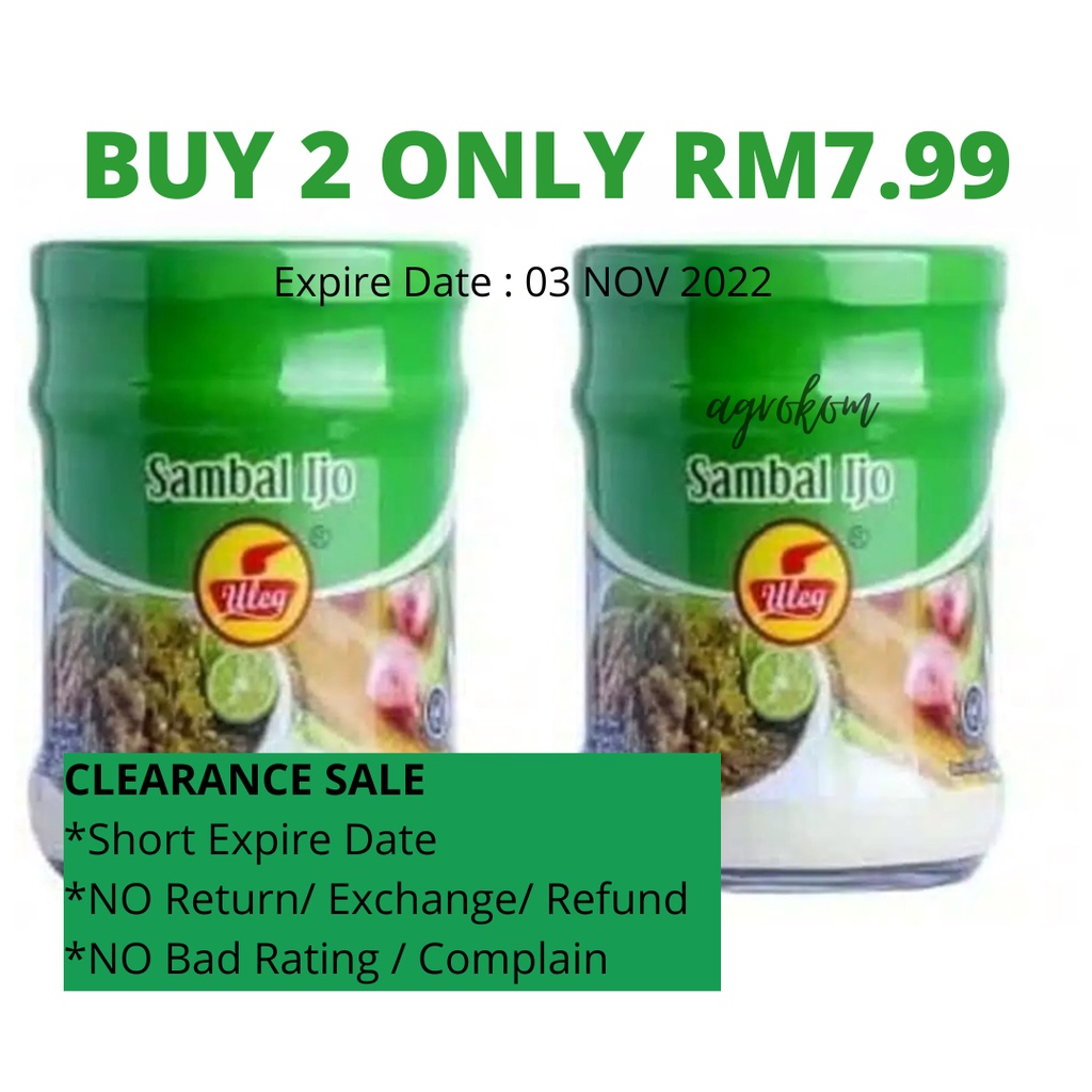 ULEG 𝐒𝐚𝐦𝐛𝐚𝐥 𝐈𝐣𝐨 𝐇𝐢𝐣𝐚𝐮 Pedas Ready to Eat Jar 190g Clearance Stock ...