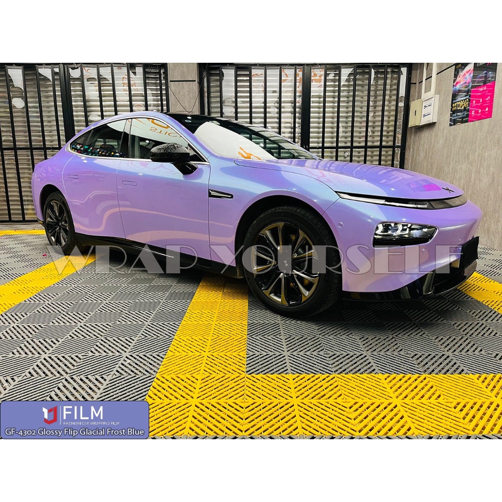 GF-4302 Glossy Flip Glacial Frost Blue wrap air free Yajiu Derek car ...