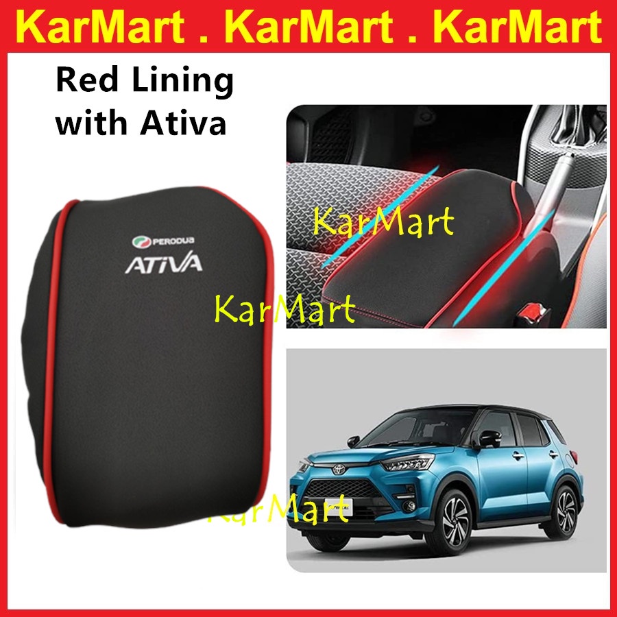 Perodua Ativa Armrest Cover Leather Storage Console box Organizer ...