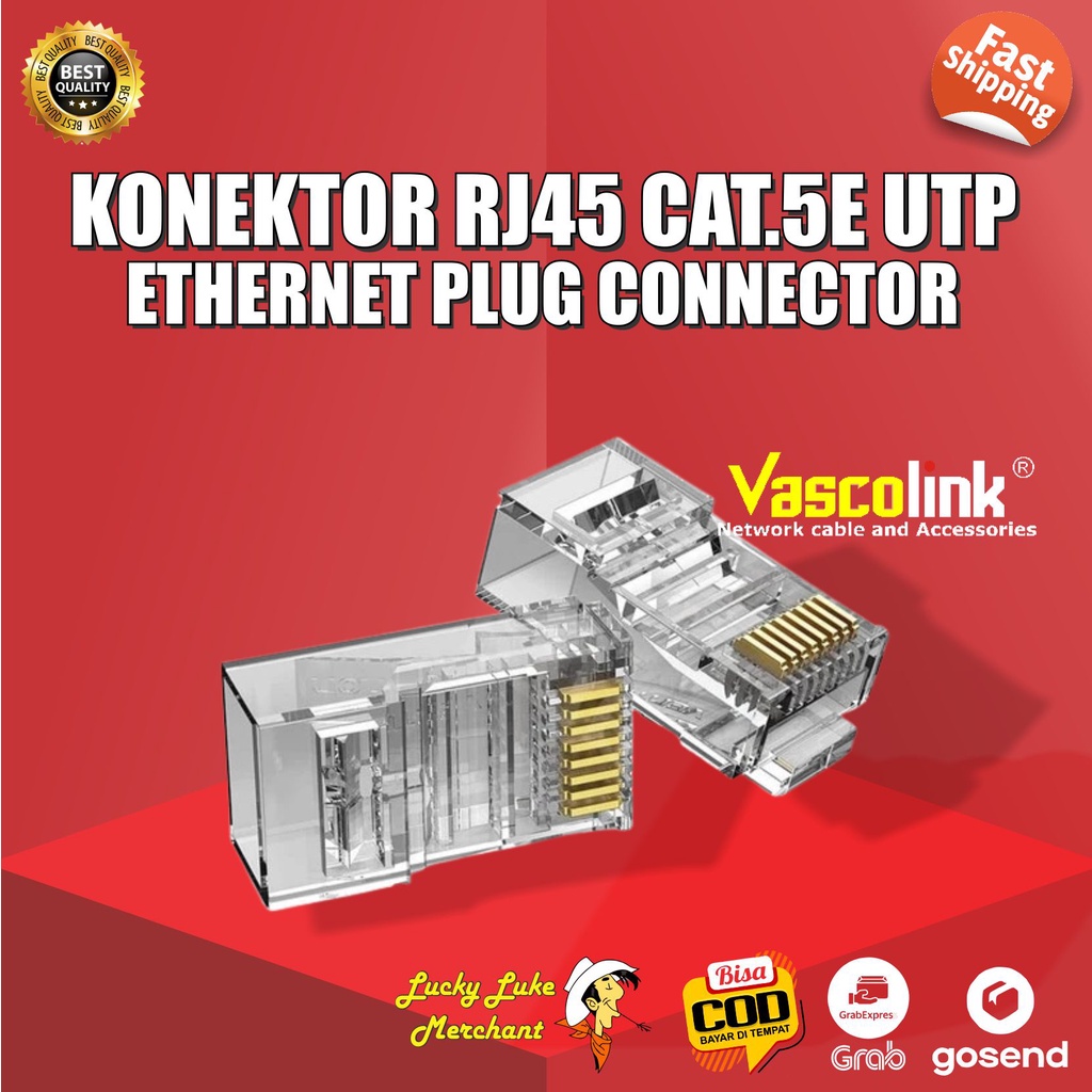 Original RJ45 RJ-45 Vascolink Connector UTP Ethernet LAN CAT 5e Connector | Shopee Malaysia