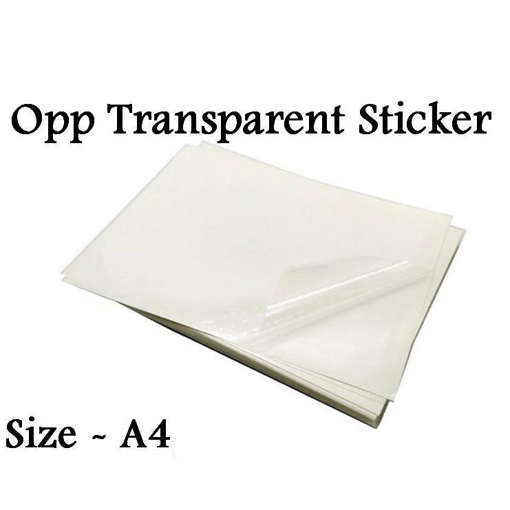 A4 Clear OPP / Plastic Transparent PVC Sticker Stick Adhesive Seal ...