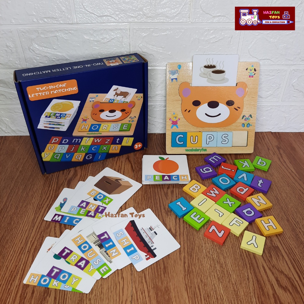 Children's Educational Toys 2-1 Letter Matching Spell Reading Words ...