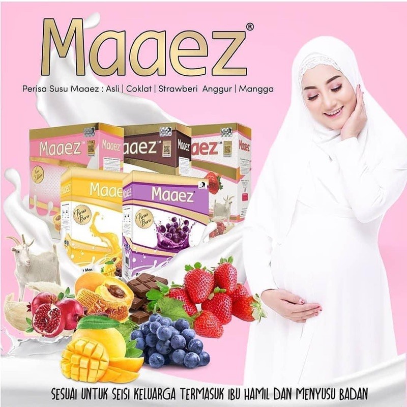 SUSU MAAEZ 6 PERISA (Asli/Coklat/Strawberi/Anggur/Pisang/Kurma ...