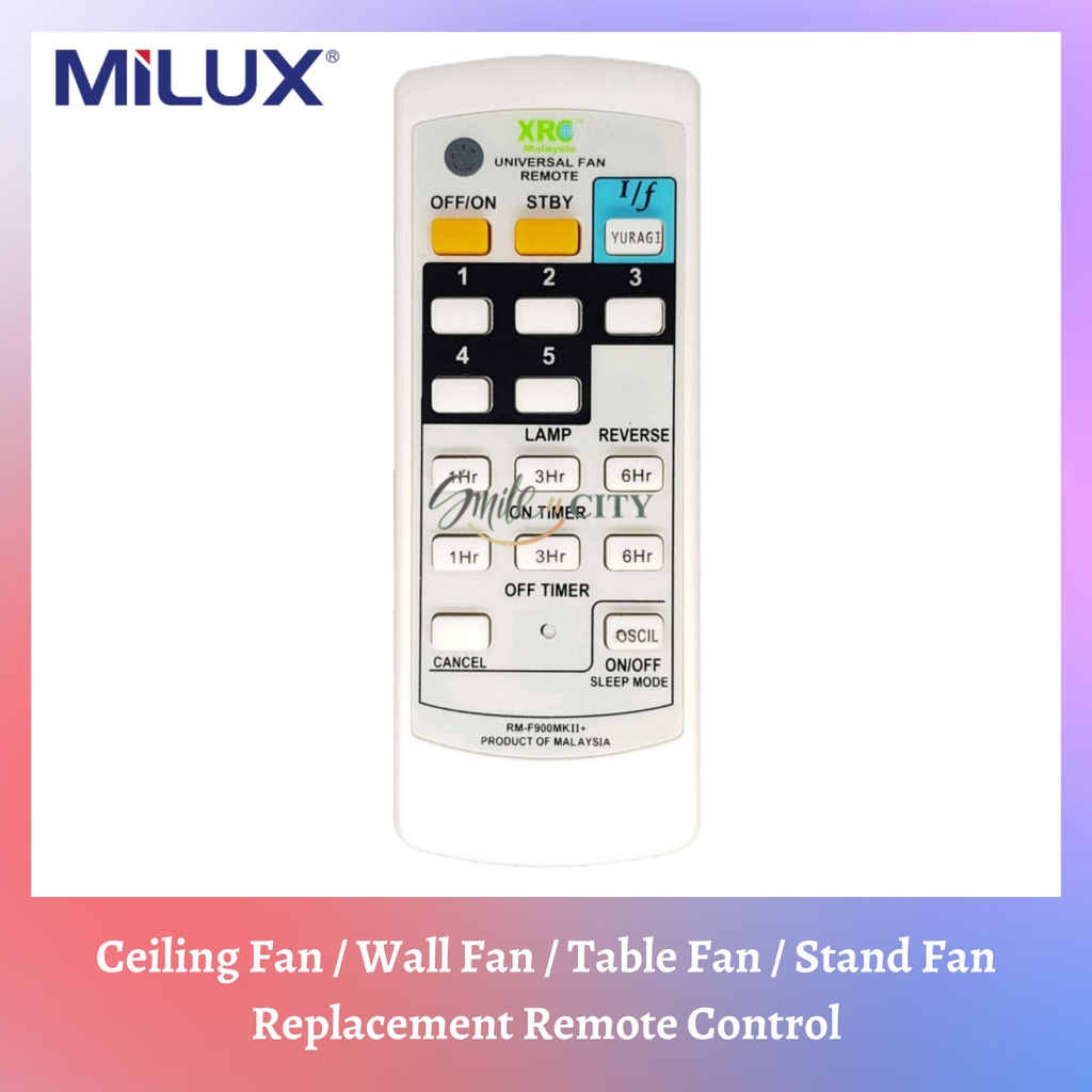 [𝗥𝗲𝗮𝗱𝘆 𝗦𝘁𝗼𝗰𝗸] Universal MILUX Ceiling / Table / Stand / Fan Replacement Remote Control MCF ...