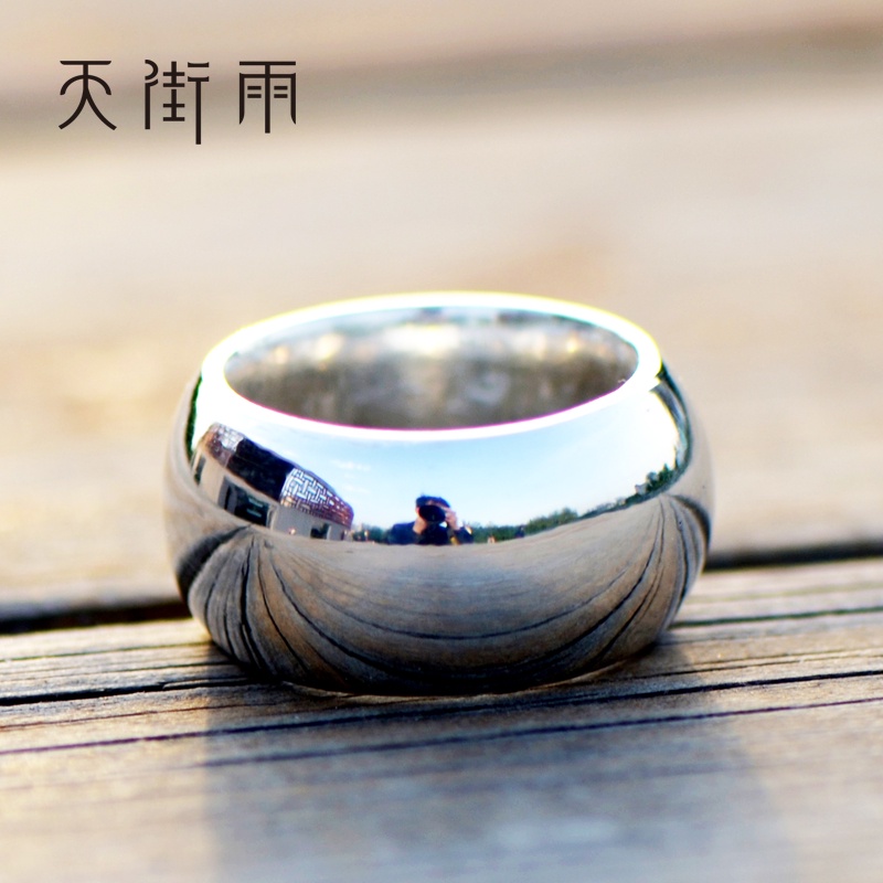 Silversmith Customized Customized 999 Sterling Silver Ring Male Simple ...