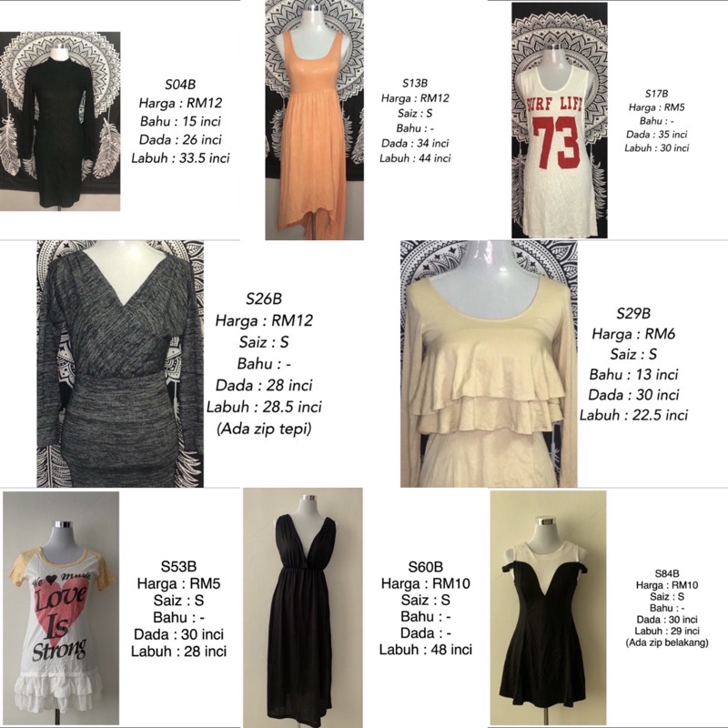 Bundle Dress Size S (Ready stock) | Shopee Malaysia