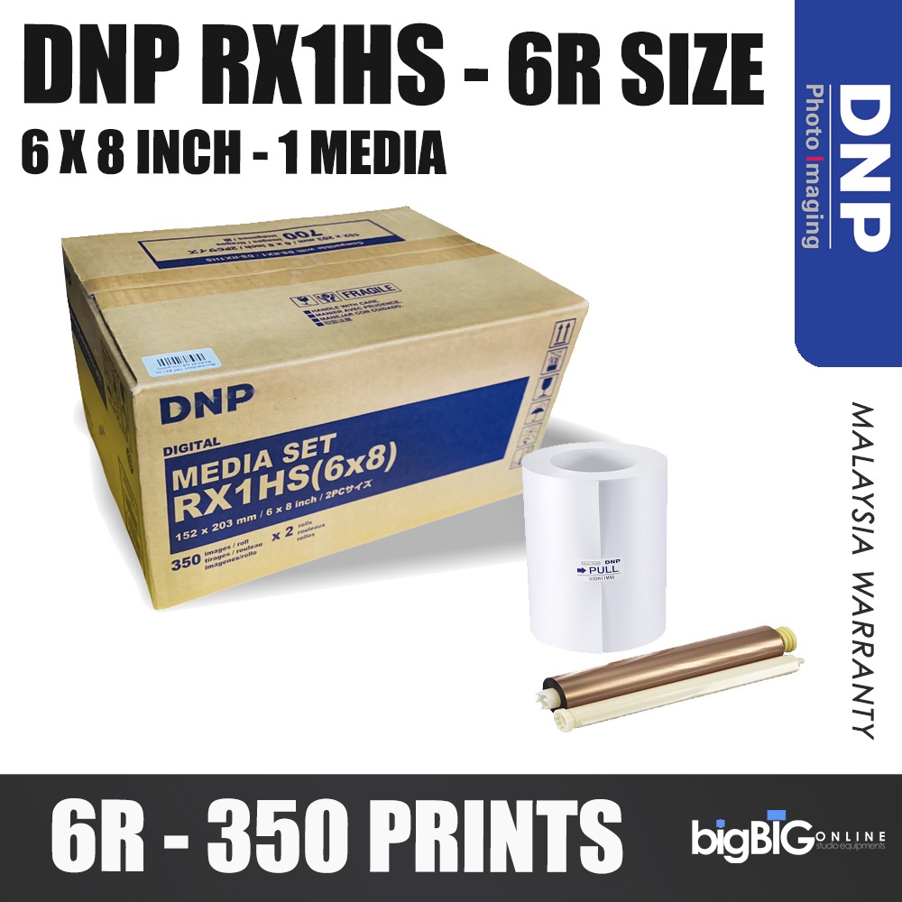 DNP RX1-HS Media Kit 2 sets 4R, 5R, 6R, 3R (1400 4x6" 6x8" 5x7" 3.5x5" paper and ink - ORIGINAL ...