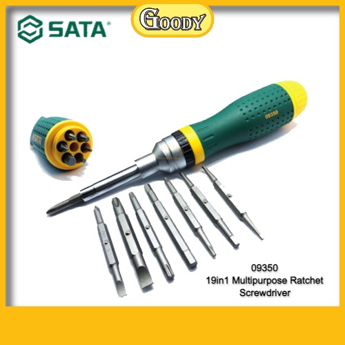 SATA 09350 19-in-1 Ratchet Screwdriver Hand Tool Multi-Tool Screwdriver ...