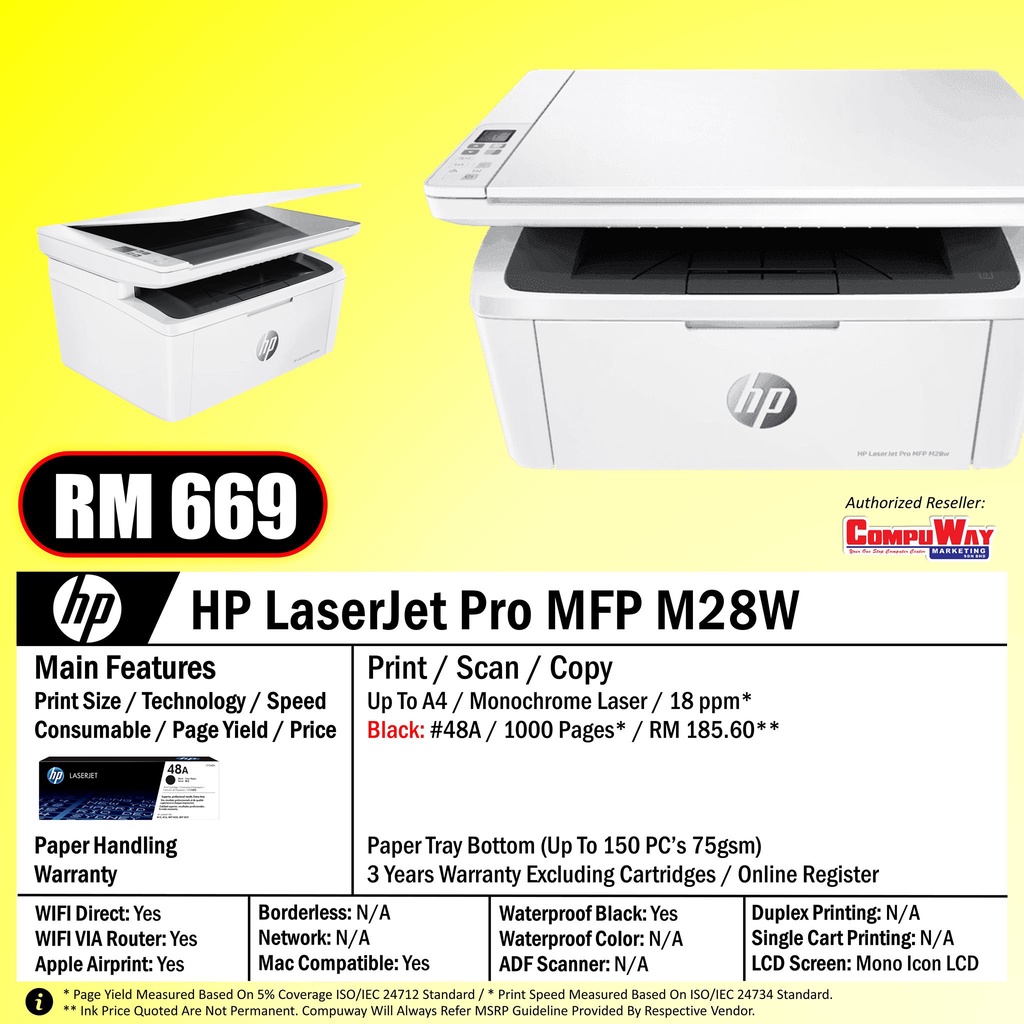 HP LASERJET PRO MFP M28W PRINTER | Shopee Malaysia