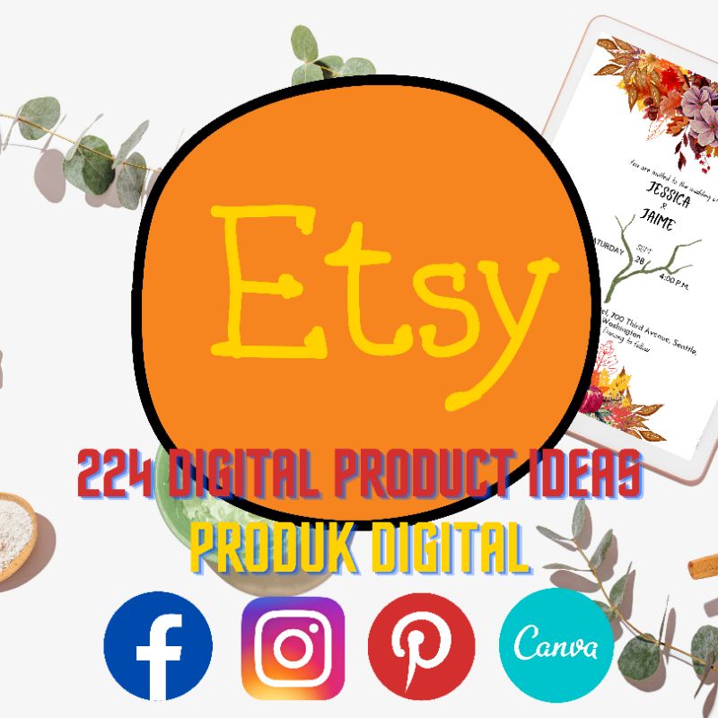 ETSY 224 DIGITAL PRODUCT IDEAS IDEA PRODUK DIGITAL ETSY MASTERCLASS EBOOK | Shopee Malaysia