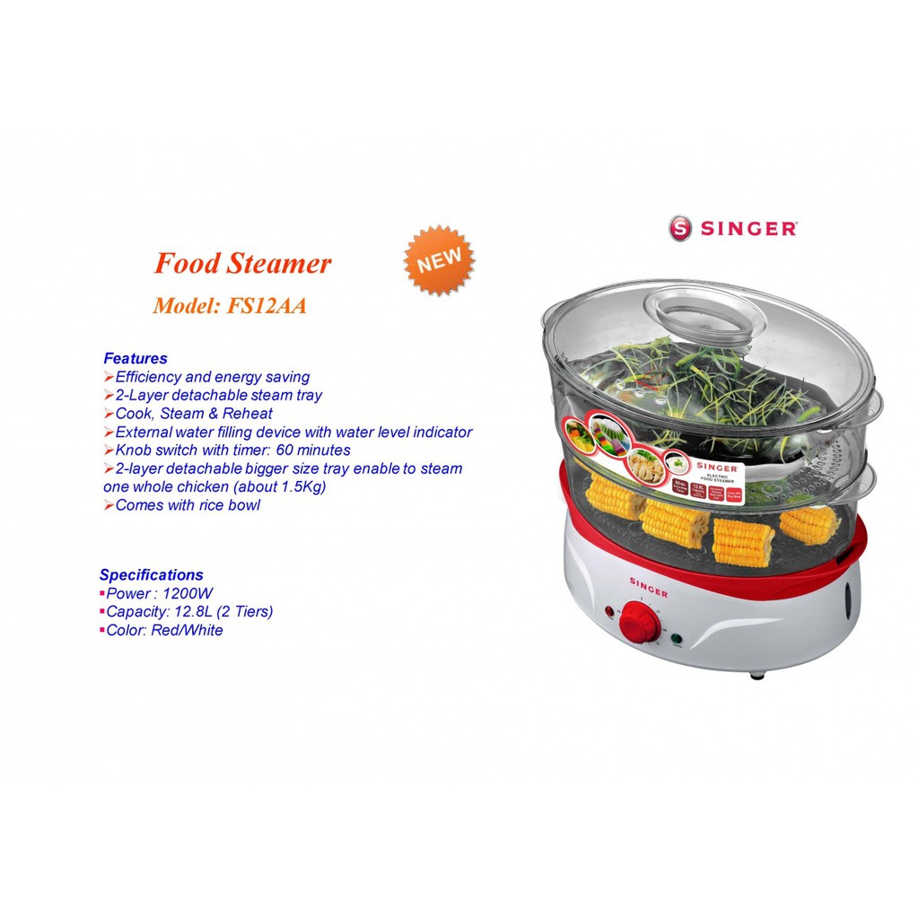 NEW - Singer Food Steamer 2 tiers | Shopee Malaysia