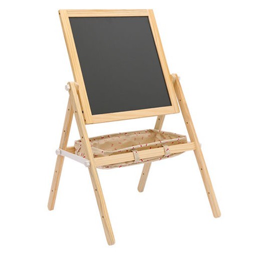 KIDS BLACKBOARD WITH STORAGE Children Wooden Writing Drawing Adjustable ...