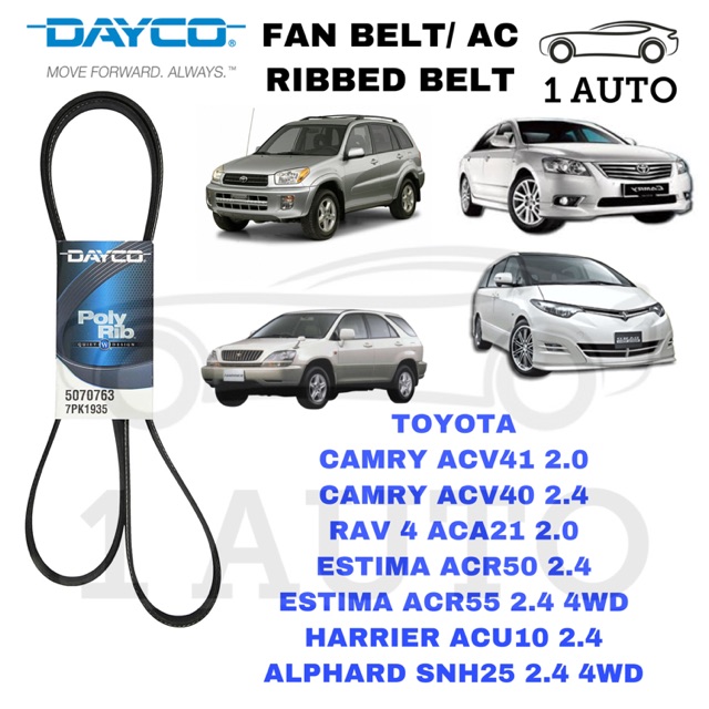 DAYCO POLYRIB FAN BELT TOYOTA CAMRY ACV40 ACV41 ESTIMA ACR50 ACR55 ...