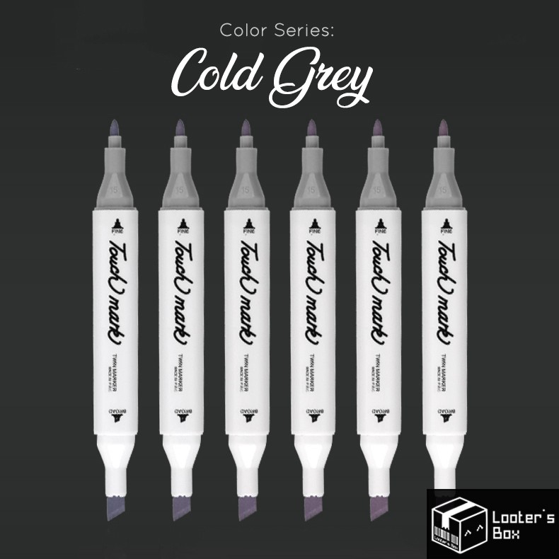 Cold & Warm Grey Color Series Dual-Tip Touchmark Touch Mark Graphic ...