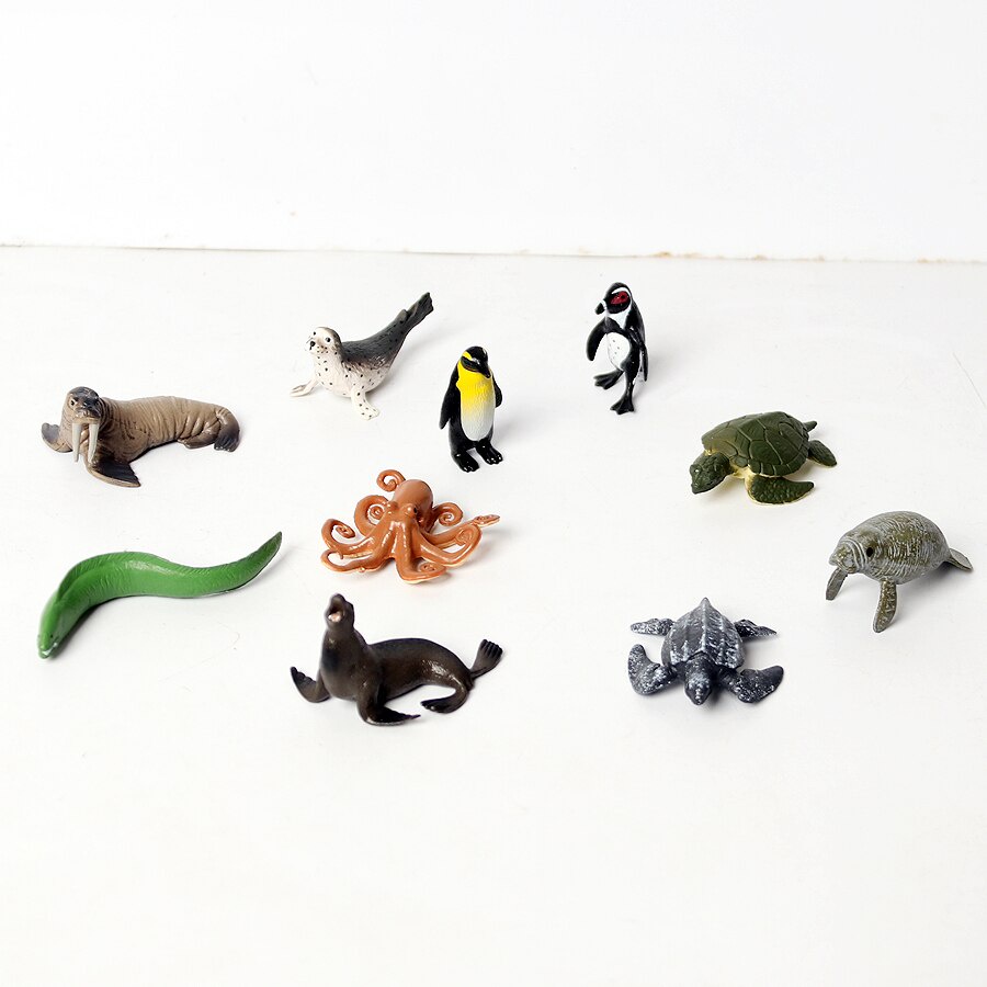 Realistic Sea Life Animal Figurines Dolphin Shark Whale set model ...
