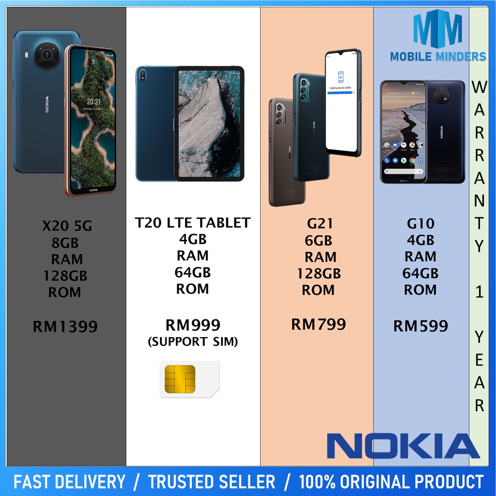 [ORIGINAL NOKIA] NOKIA X20 5G[8+128GB] / T20 LTE TABLET[4+64GB] / G21[6 ...