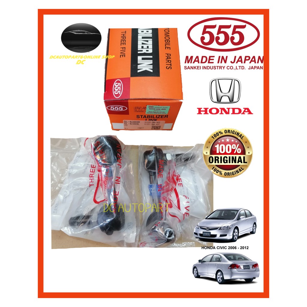 ORIGINAL 555 HONDA CIVIC 1. 2.0 FD SNA SNB FRONT STABILIZER LINK ...