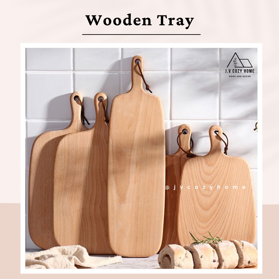 Wooden Tray Makanan Solid Wood Serving Tray Bread Tray Chopping Board ...