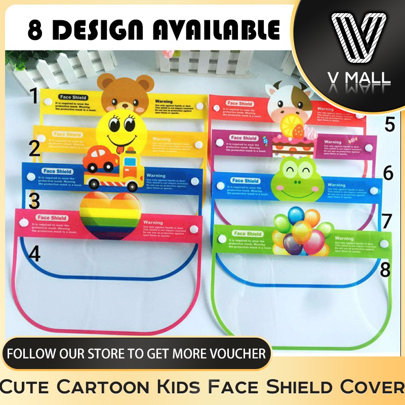 V MART - Cute Cartoon Kids Child Face Shield Cover Protective Anti-fog ...