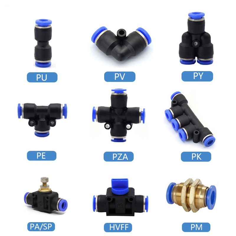 Pneumatic Fitting Pipe Connector Tube Air Quick Fittings Push In Hose Couping 4mm 6mm 8mm 10mm ...