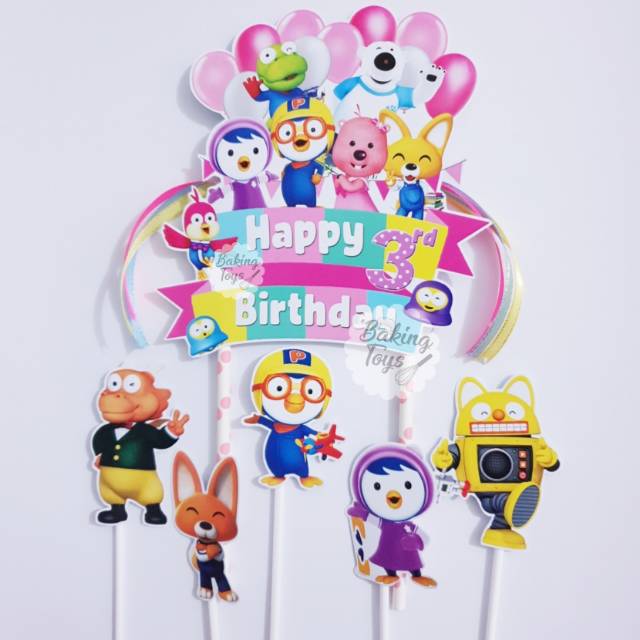 Pororo Birthday Cake Topper / Birthday Cake Decoration | Shopee Malaysia