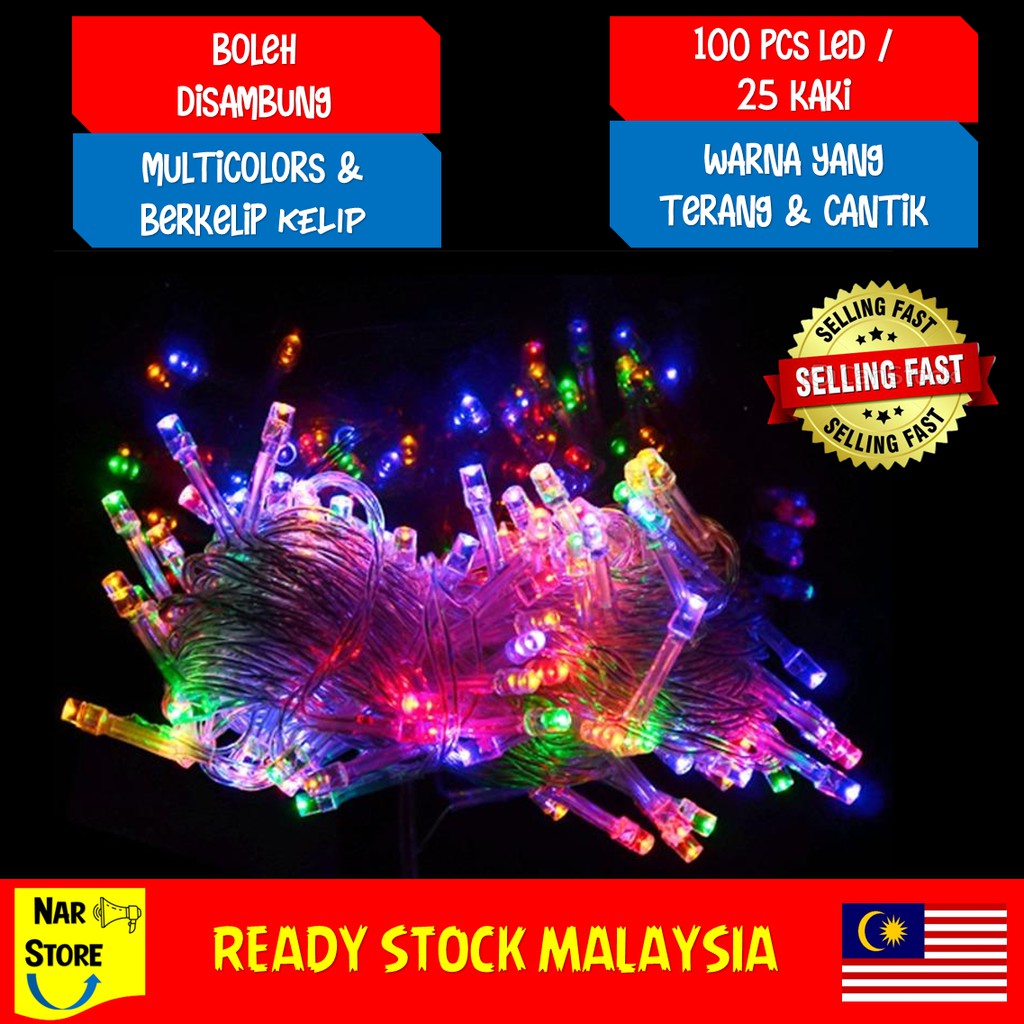 Raya Light Lampu Raya Hiasan Rainbow Lamp Lampu Kelip Kelip String ...