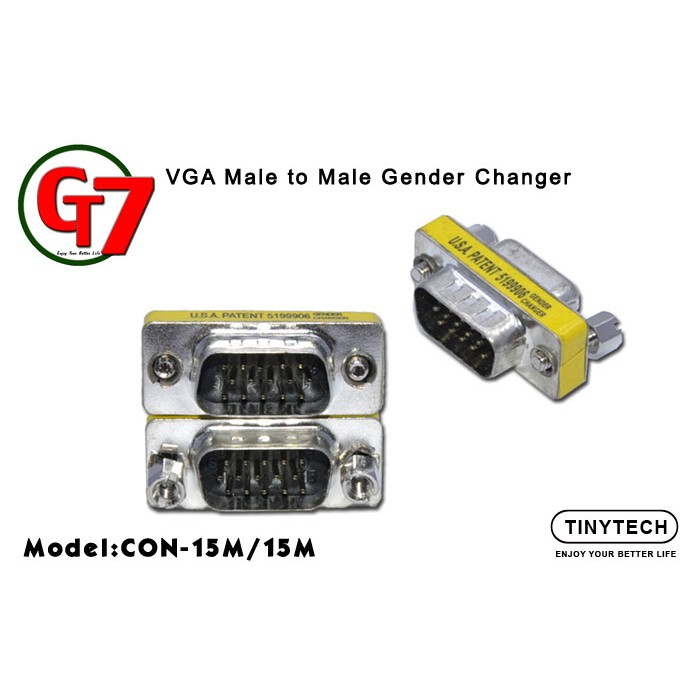 DB15 Male to Male Connector VGA SVGA Mini Gender Adapter (CON-15M/15M ...