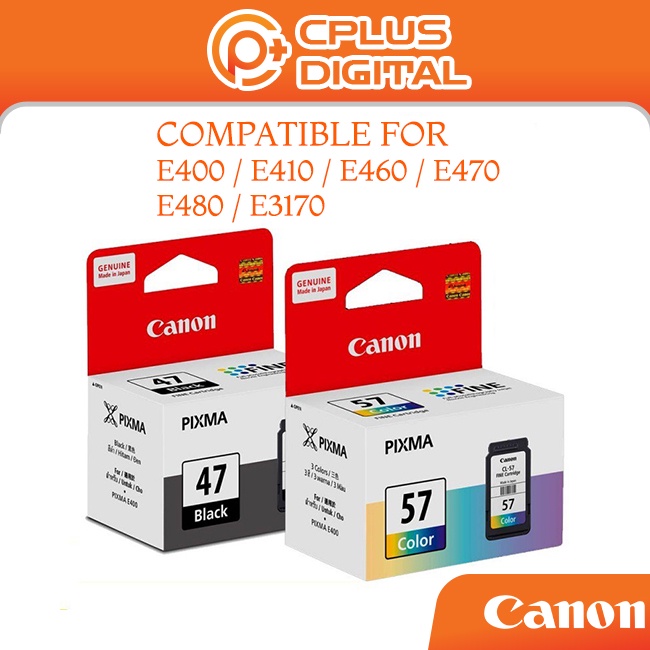Canon Ink PG 47 PG47 CL 57S CL 57 Black OR Colour Ink Cartridge for Canon E410 E460 E470 E480 E3170 Pixma Printer Shopee Malaysia