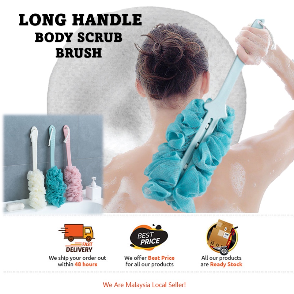TOKOHOME LONG HANDLE SHOWER BRUSH BACK SCRUBBER BATH BRUSHES GOSOK ...