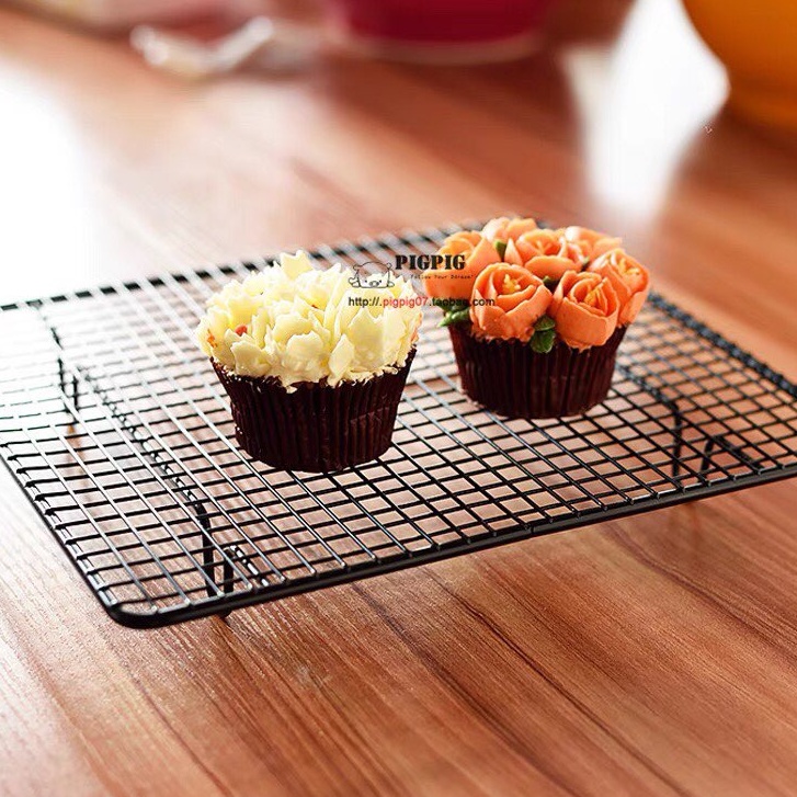 Non-Stick Cooling Rack Grid Baking Tray Cake Bread Toast Cookie Pizza ...