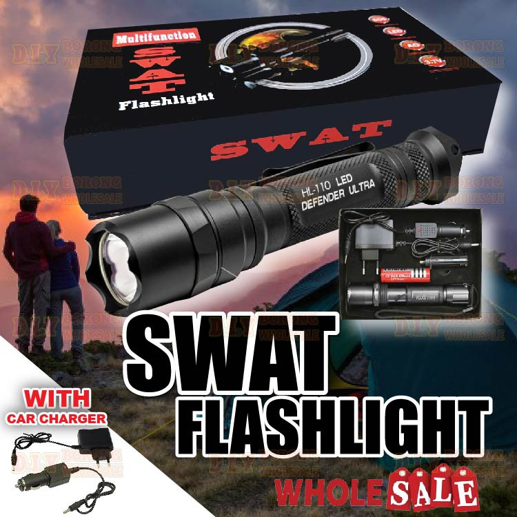 Multifunction SWAT Zoom Flashlight/Torchlight Rechargeable | Shopee ...