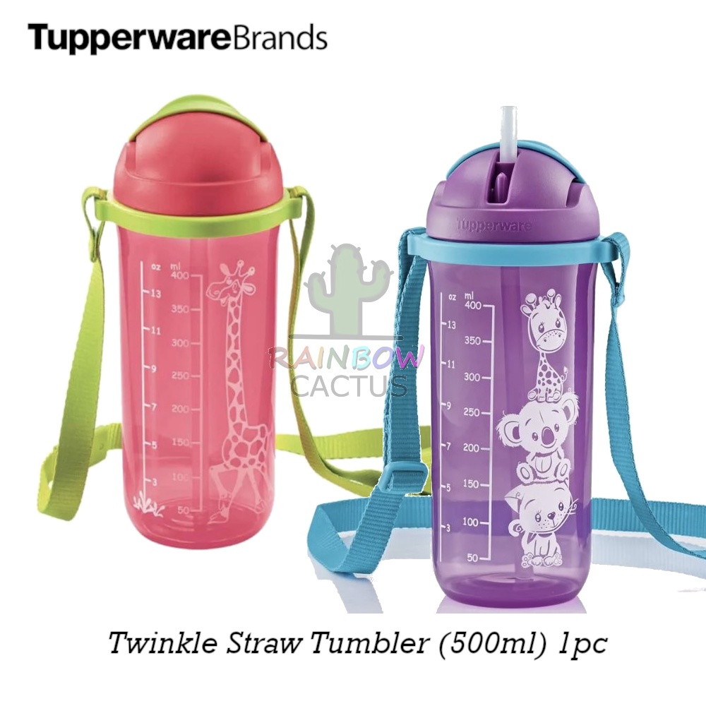 Tupperware - Twinkle Straw Tumbler 500ml - Giraffe / Purplicious (1 pc ...