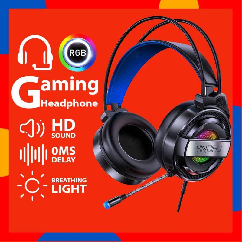 𝗥𝗚𝗕 𝗛𝗘𝗔𝗗𝗣𝗛𝗢𝗡𝗘 𝗚𝗔𝗠𝗜𝗡𝗚 Headset Microphone LED Colourful RGB Stereo Bass ...