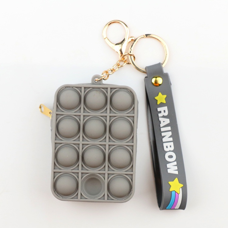 Pop It Fidget Toy Small Wallet Keychain Cute Cartoon Bells Bubble Coin ...