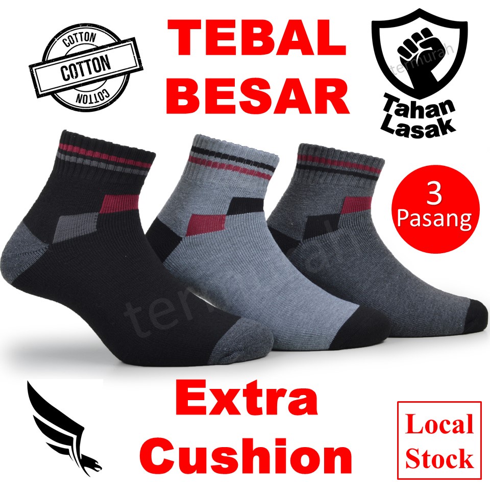 stoking stokin lelaki kerja tebal lebar besar cotton tahan lasak thick ...