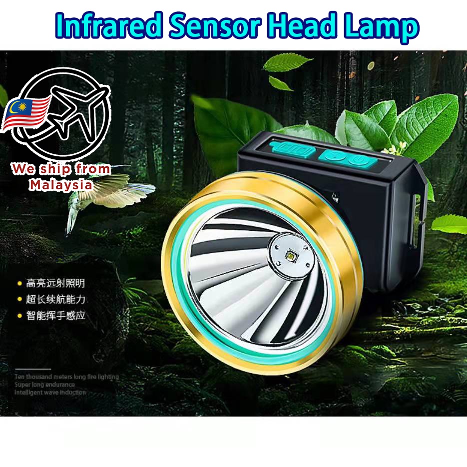 Outdoor Super Bright White Color Head Lamp With Infrared Sensor Lampu ...
