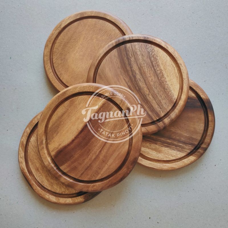 Tagnan Round Chopping Board with Groove made from Acacia - Steak Board ...