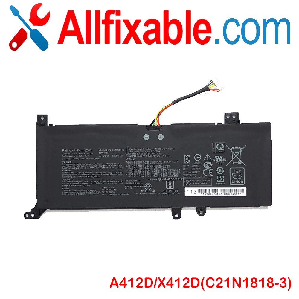 Asus VivoBook 14 X412 A412 A412M A416M A509J F409UA X409FA X412D ...
