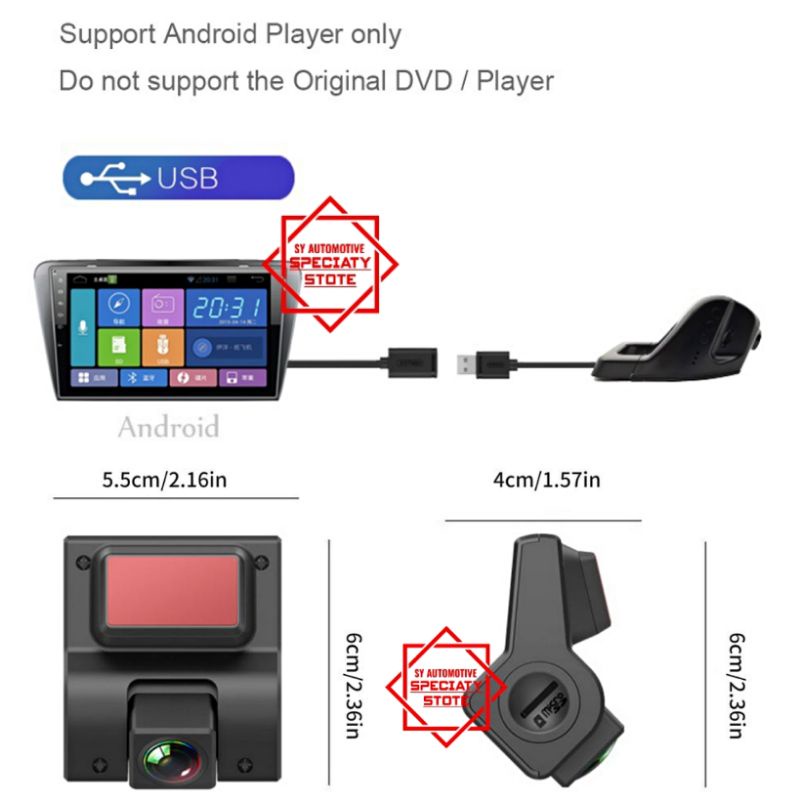 ANDROID Car Recorder U1 1080P HD ADAS Real Scene Wide Angle Vehicle DVR ...
