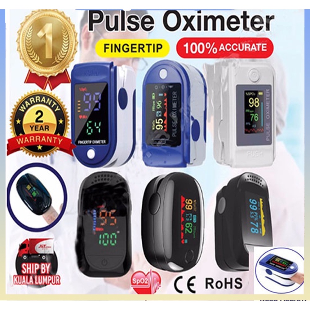 In Stock Finger Oximeter Fingertip Pulse Oxymeter Spo2 Monitor Oxygen ...
