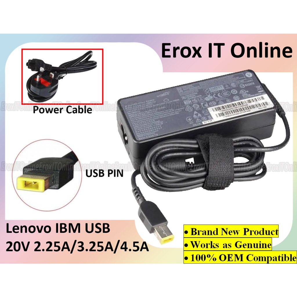 Lenovo ThinkPad IBM 20V 2.25A 45W 20V 3.25A 65W 20V 4.5A 90W Laptop ...