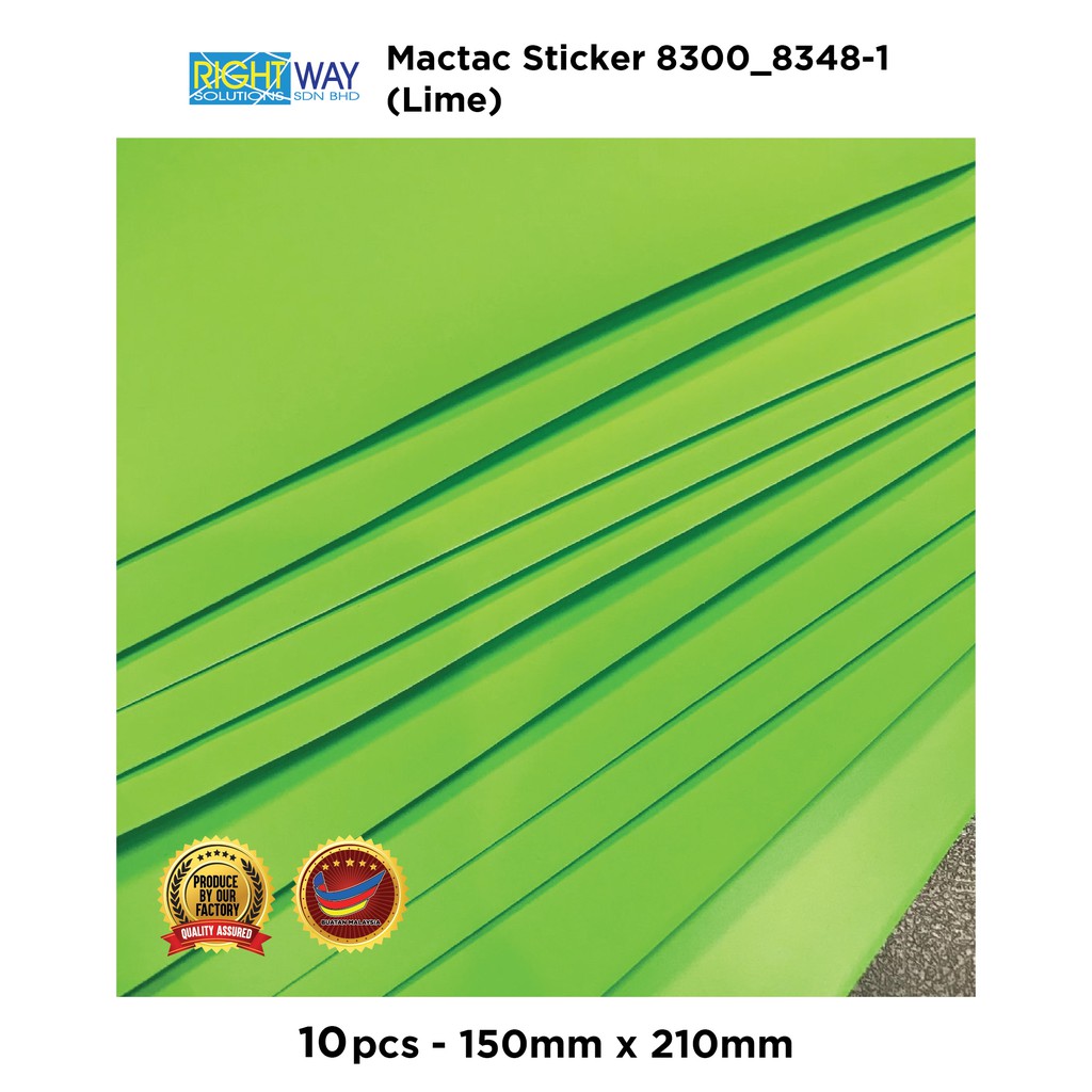 STICKER MACTAC STICKER 8300_8348-10 | LIME COLOUR | 10PCS | READY STOCK ...