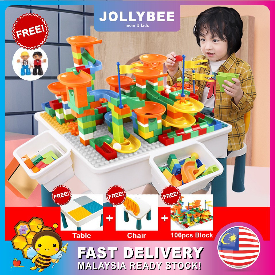 Jollybee Large Duplo Block Table Building 300PCS Blocks Kids Bricks ...