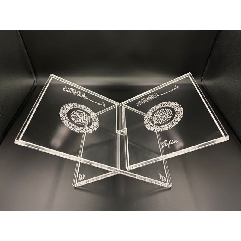 REHAL KRISTAL Premium Rehal Al-Quran Acrylic, Custom Engrave (Rumi ...