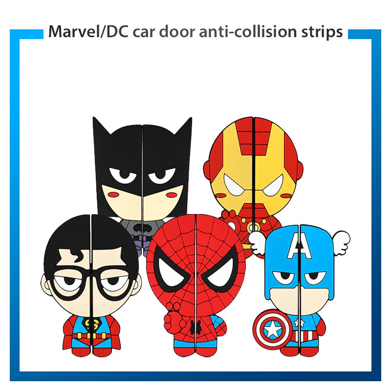 4PCS Marvel/DC Design Car Door Anti-Collision Strip Guards Doors Side ...